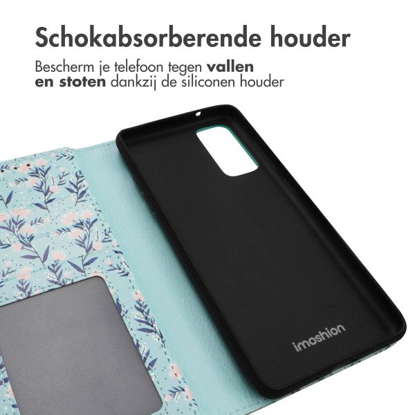 imoshion Design Bookcase voor de Samsung Galaxy S20 FE - Blue Flowers | Smartphonehoesjes.nl