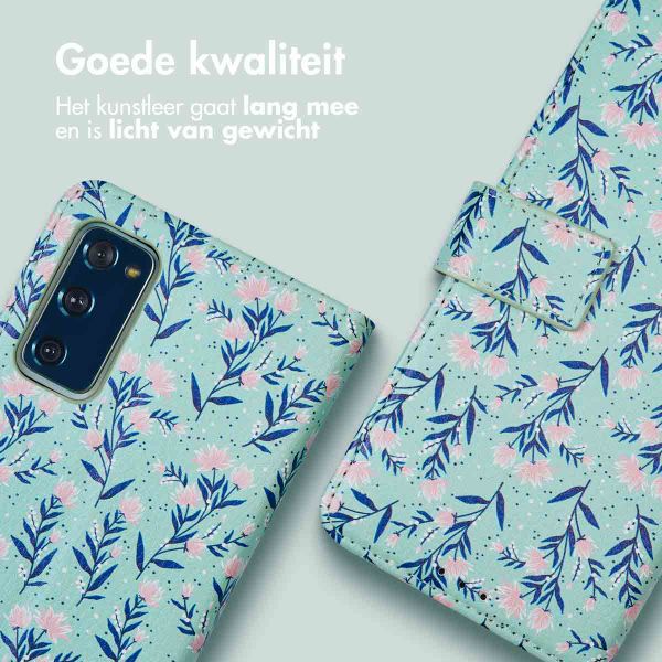 imoshion Design Bookcase voor de Samsung Galaxy S20 FE - Blue Flowers | Smartphonehoesjes.nl