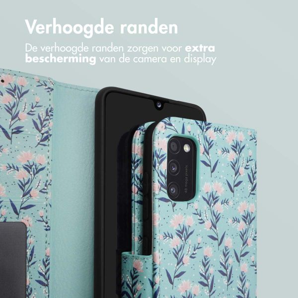 imoshion Design Bookcase voor de Samsung Galaxy A41 - Blue Flowers | Smartphonehoesjes.nl