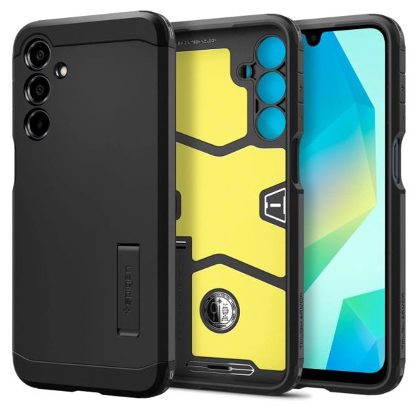 Spigen Tough Armor Backcover voor de Samsung Galaxy A16 - Zwart | Smartphonehoesjes.nl