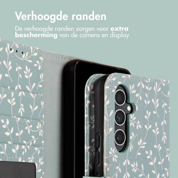imoshion Design Bookcase voor de Samsung Galaxy A54 (5G) - Smoke Green Flowers ...