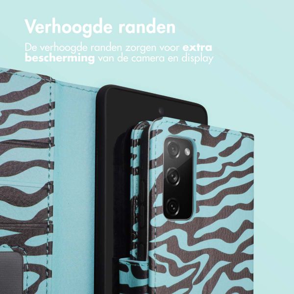 imoshion Design Bookcase voor de Samsung Galaxy S20 FE - Black Blue Stripes | Smartphonehoesjes.nl